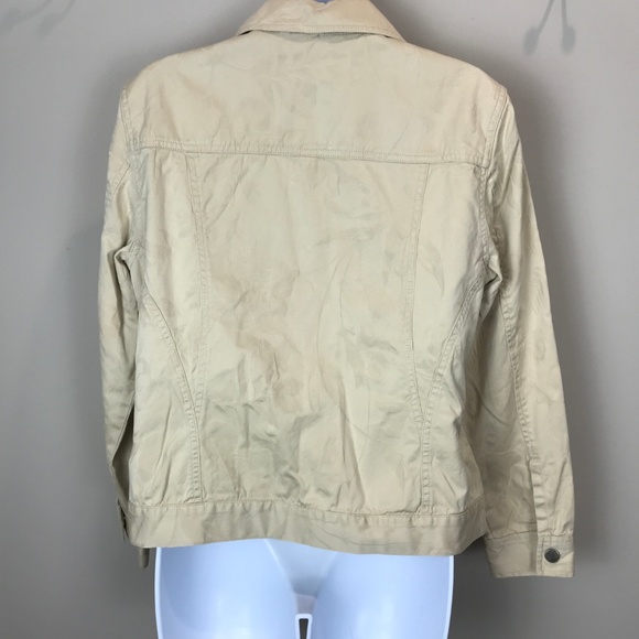 J. Jill | Jackets & Coats | J Jill Cream Jean Jacket Style Size S ...